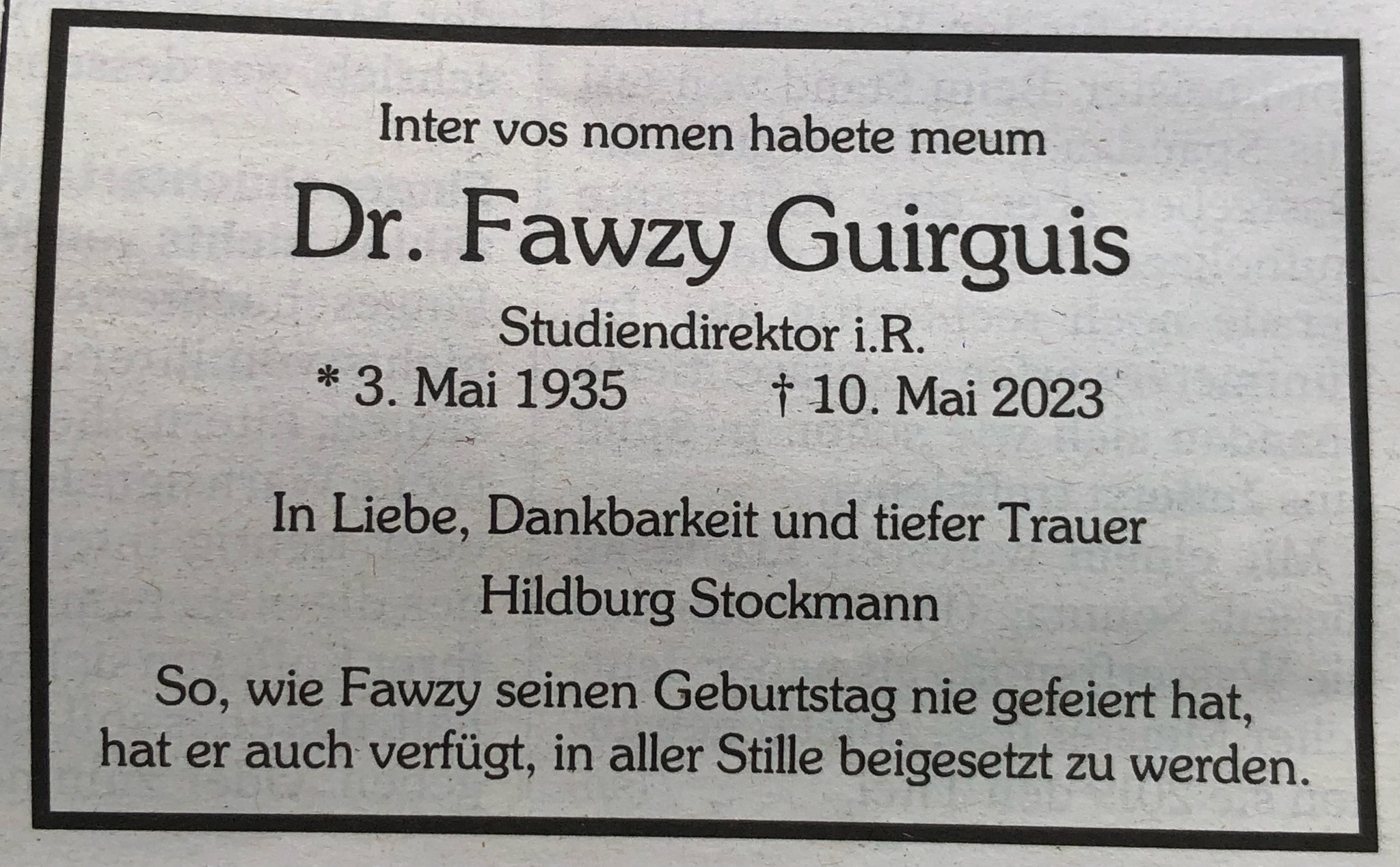 IN MEMORIAM: Dr. Fawzy Guirguis – jfks